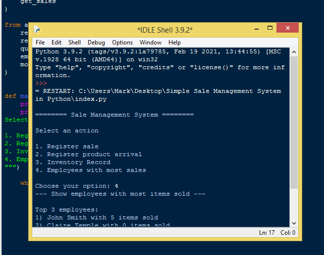 Simple Sale Management System in Python using CSV Free Source Code | SourceCodester